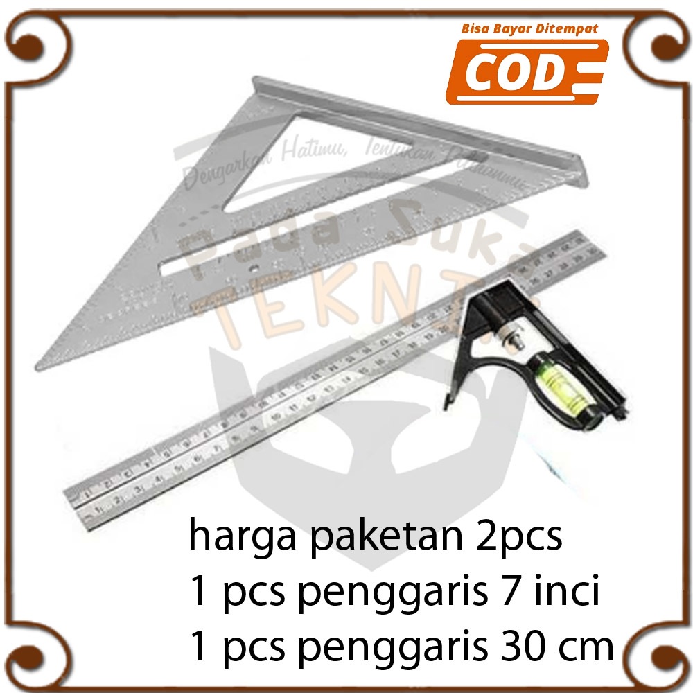 Jual paket 2 pcs Speed Square 7inch Rafter Square Penggaris Sudut Siku ...