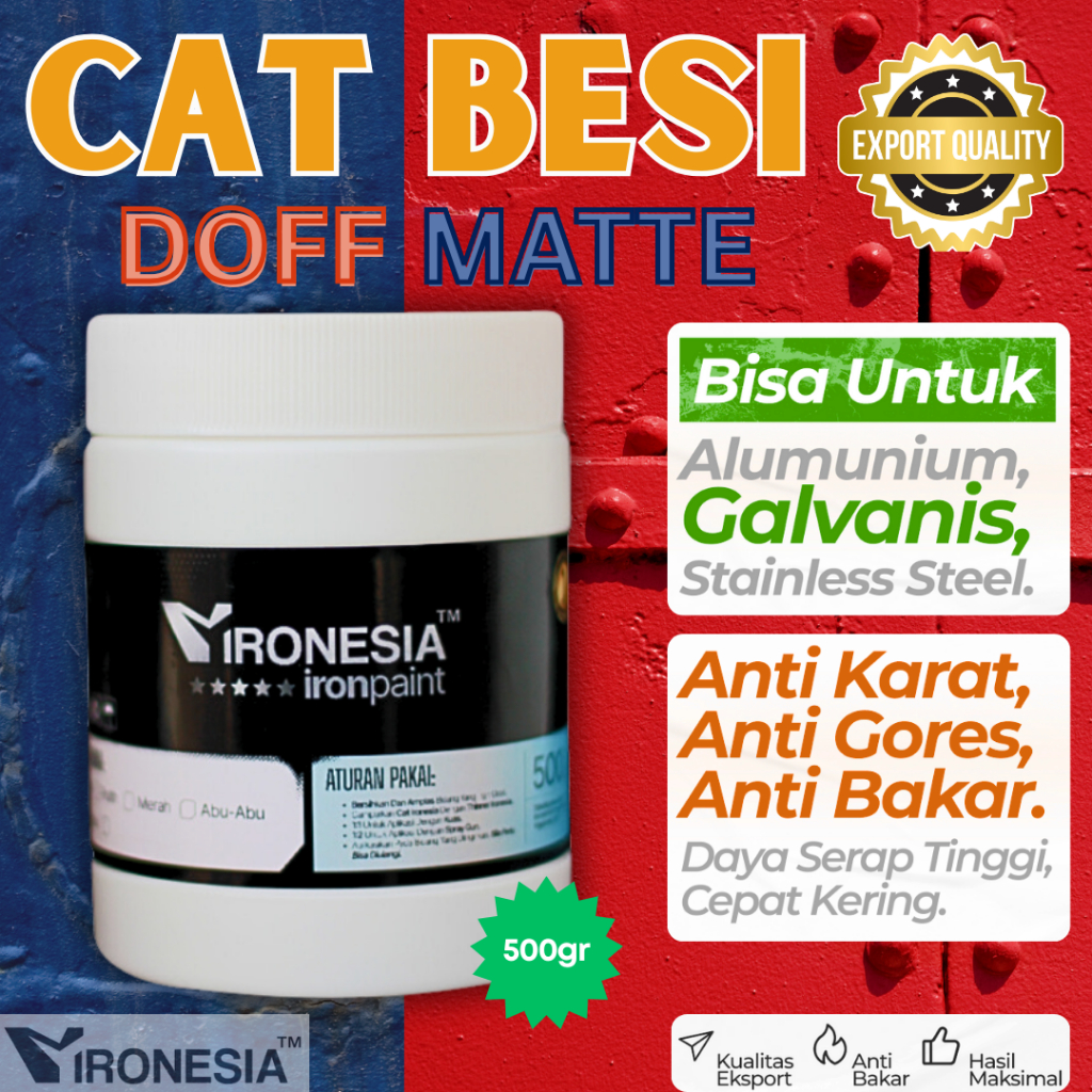 Jual Cat Besi DOFF MATTE Ironesia 500gr New Original | Shopee Indonesia