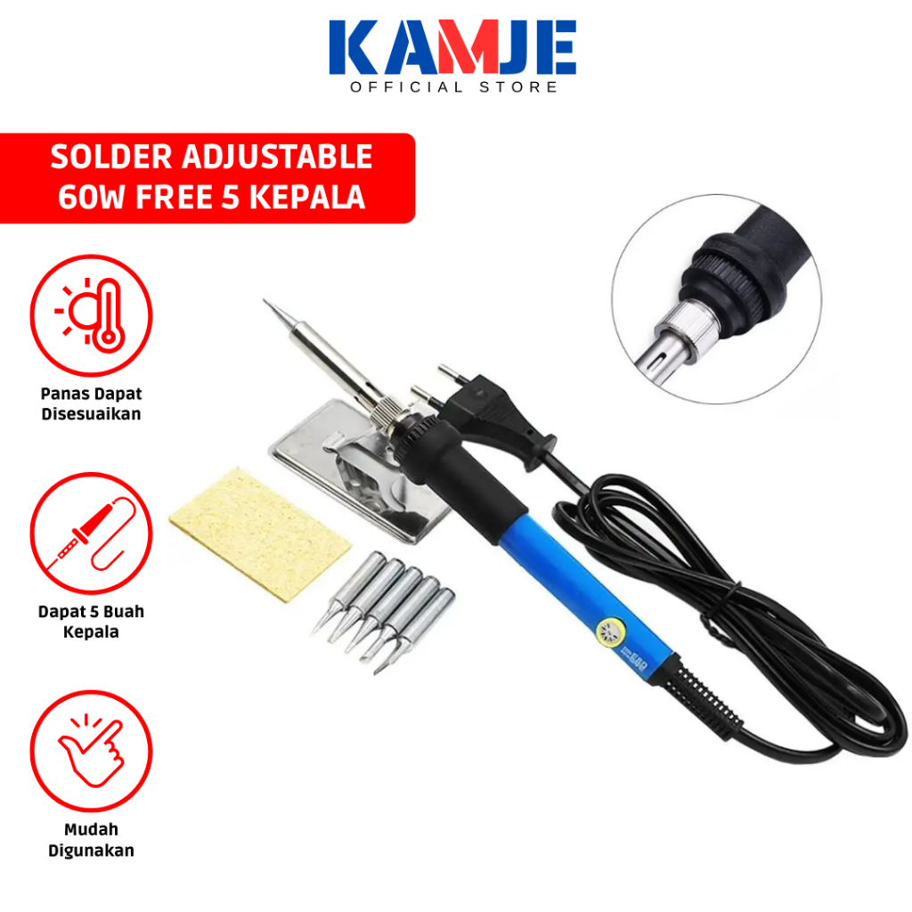 Jual KAMJE Solder Listrik Set Lengkap Soldering Alat Patri Adjustable ...