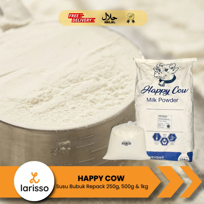 Jual Susu Bubuk Full Cream Happy Cow Repack 250gr 500gr & 1kg - Milk ...