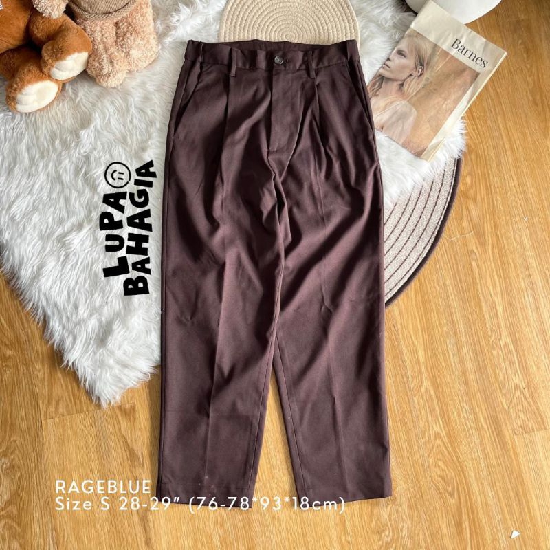 Jual RAGEBLUE Brown Slim Fit Tappered Long Pants size S fit 28-29" | 100% Original (Celana ...