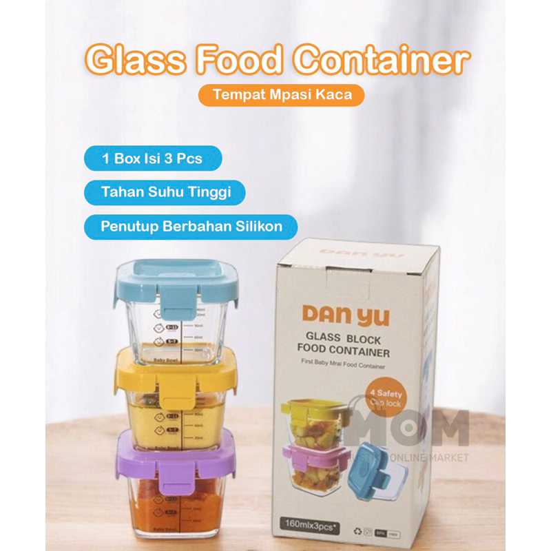 Jual [BISA COD] Tempat Mpasi Kaca 3PCS / Wadah Mpasi Kotak Tempat Makan ...