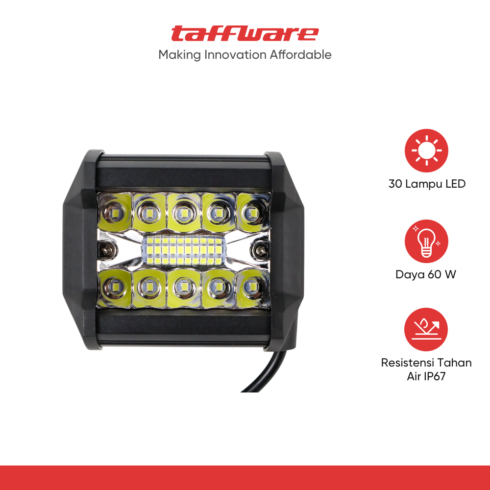 Jual TaffLED Spotlight LED Foglamp Headlight Offroad IP67 Cool White ...