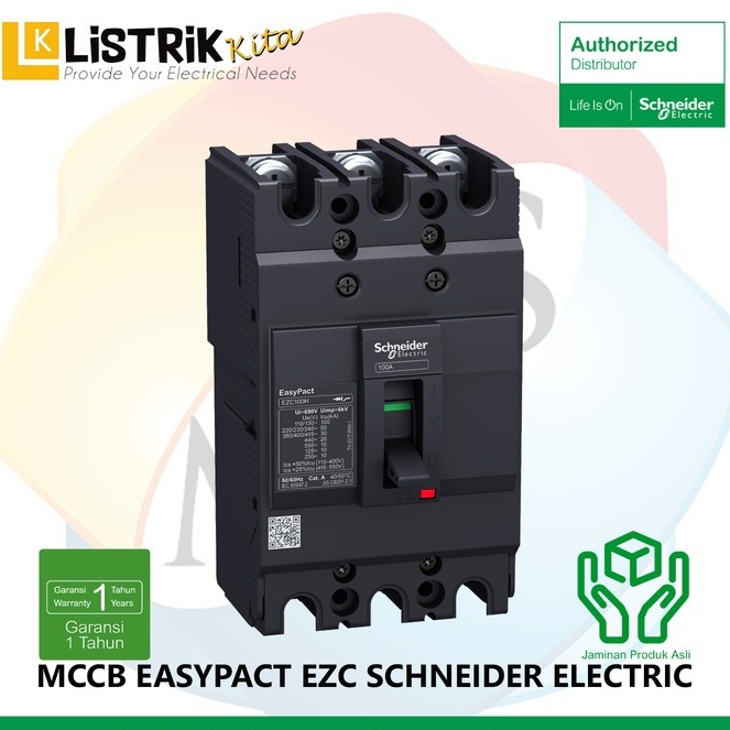 Jual MCCB/NFB 3P EZC100F SCHNEIDER ELECTRIC 15A 10KA/415VAC - EZC100F3015 | Shopee Indonesia