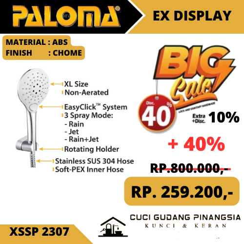 Jual PALOMA EX SSP 2307 HANDSHOWER SET 3 JET EASYCLICK WHITE ( EX DISPLAY ) | Shopee Indonesia