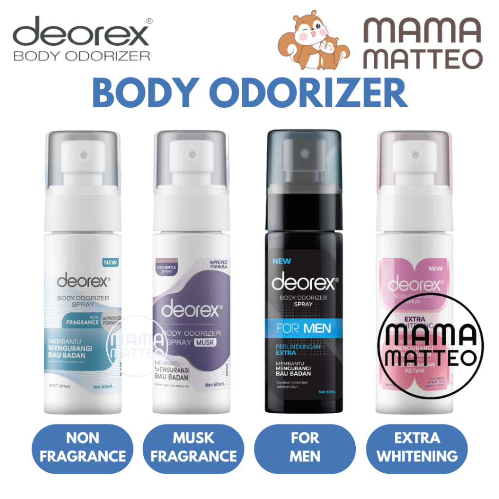 Jual DEOREX Body Odorizer Spray 60ml / Non Fragrance / Musk Masking ...