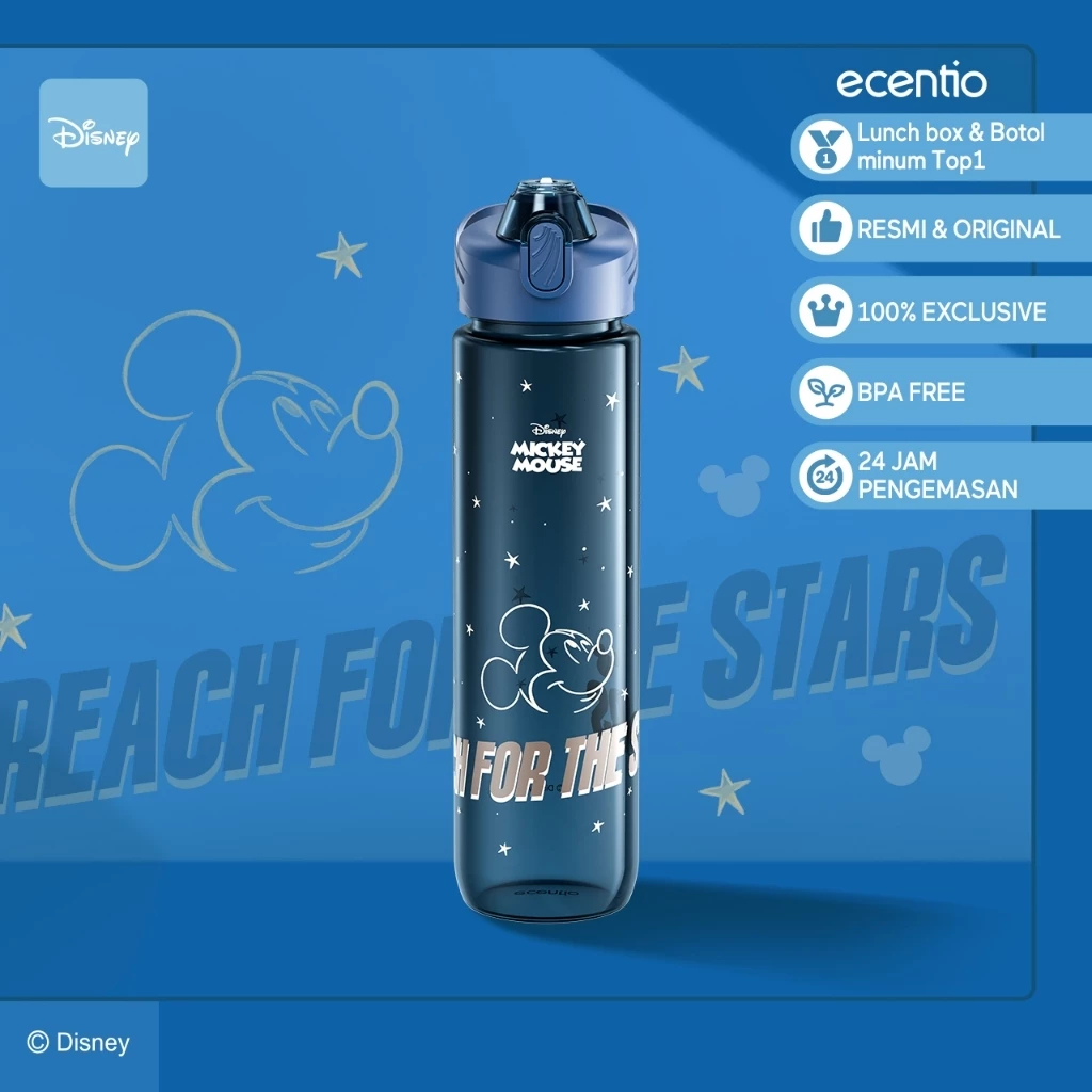Jual ecentio Disney Mickey Botol Minum 1 Liter 1000ml cup portable ...