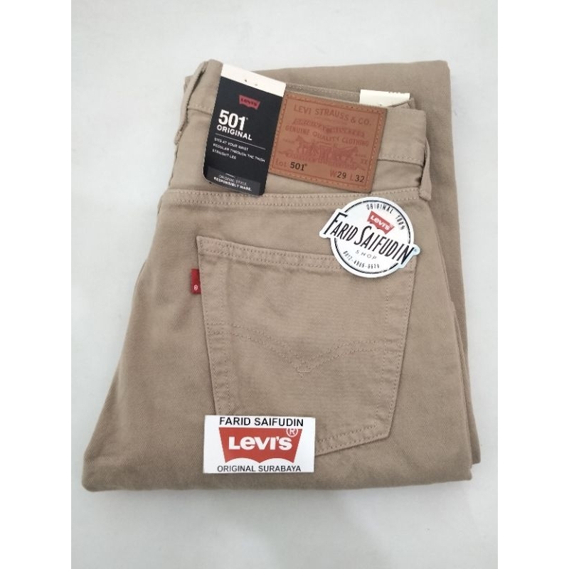 Jual 501 Original Tan Garment Dye Regular Straight Fit Jeans ( 00501 ...