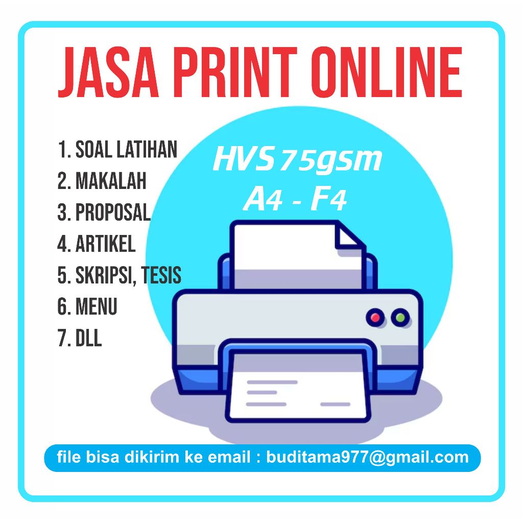 Jual Jasa Print Dokumen Tugas Sekolah Proposal Skripsi Warna / Hitam ...