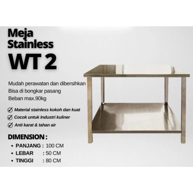 Jual Meja Stainless stell Meja Dapur WT2 Mrdapur | Shopee Indonesia