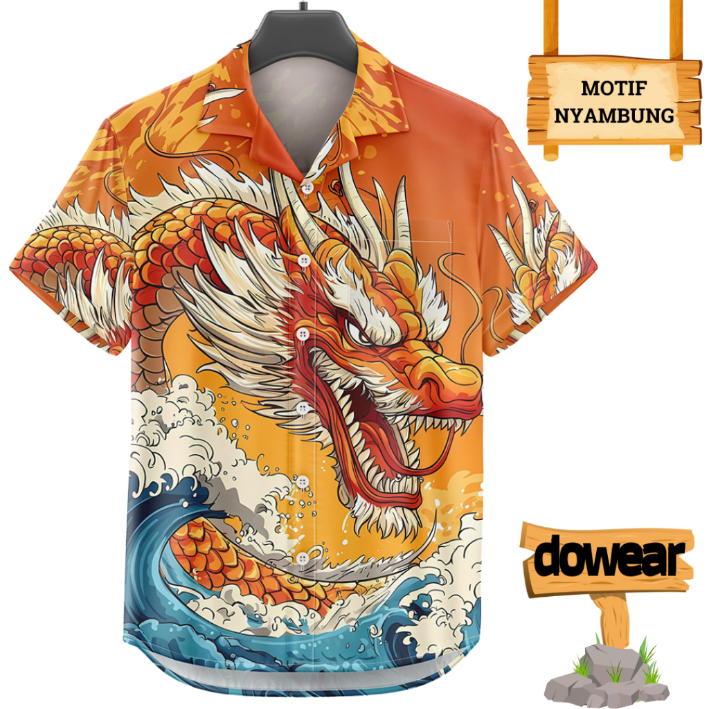 Jual Dowear Baju Kemeja Motif Cewe Cowo Motif Full Printing Oversize ...