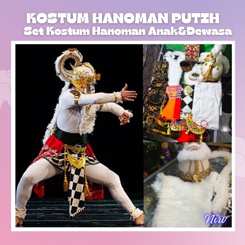 Jual kostum hanoman/kostum anoman/kostum ketek pitih/kostum baju taroan ...