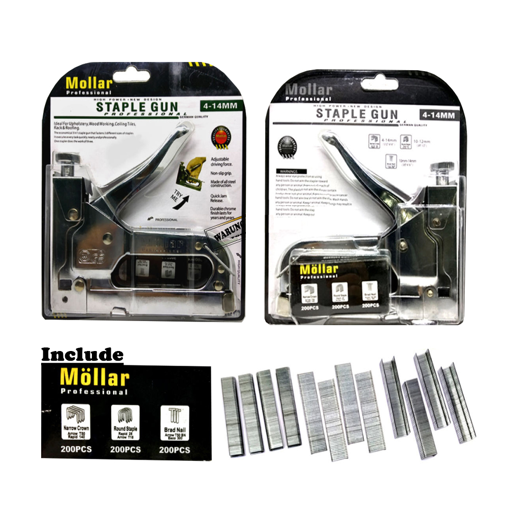 Jual Mollar gun tacker 3in1 4-14mm Heavy Duty Staples Gun - Staples ...