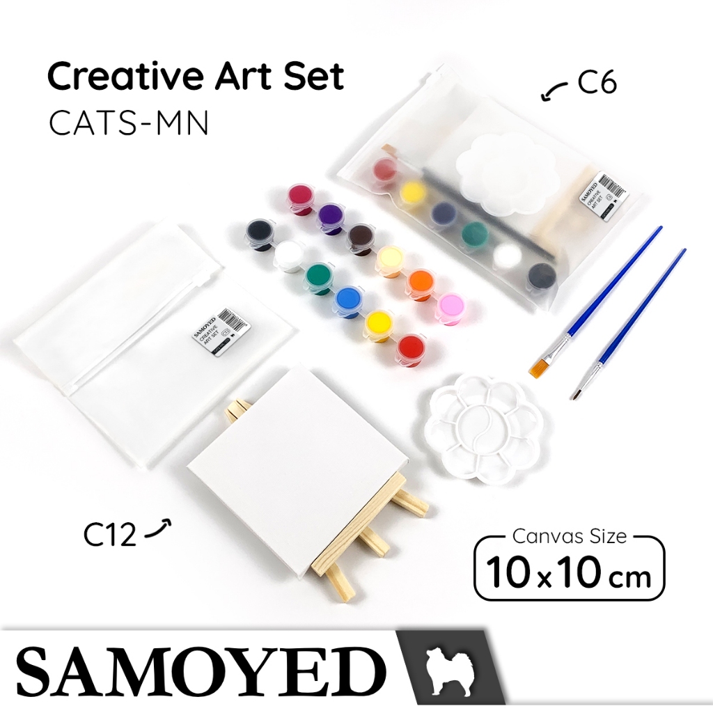 Jual SAMOYED CATS-MN Set / Paket Alat Lukis Kecil Lengkap / Cat Akrilik ...
