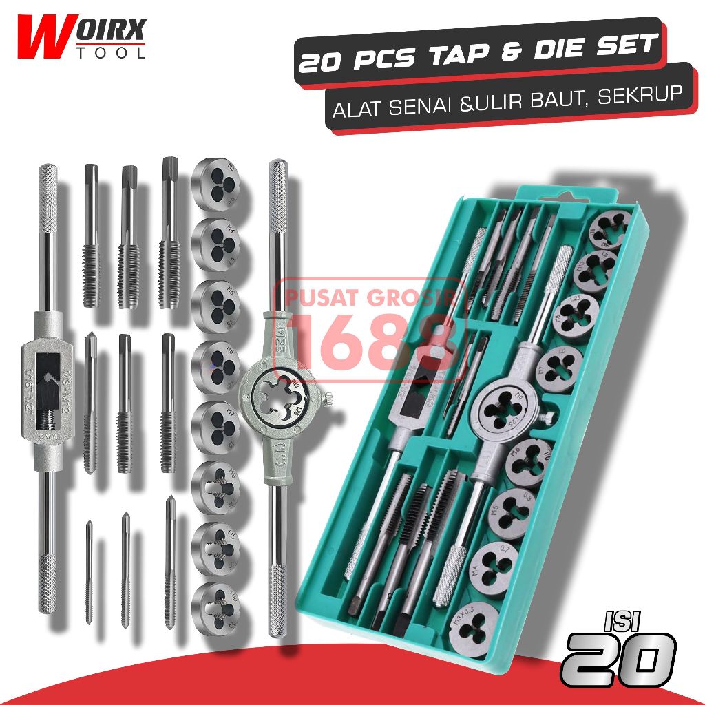Jual Tap Die Set 20 PCS Alat Snai dan Tap Ulir Mur Baut Alat Senai | Shopee Indonesia