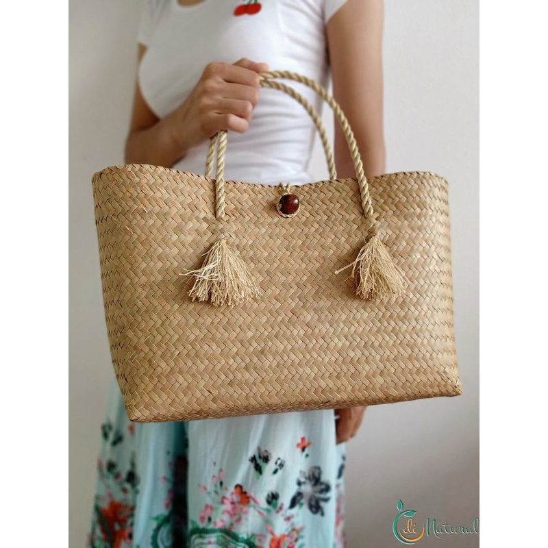 Jual Tas Anyaman Purun Modifikasi Tas anyaman daun serdang tas etnik ...