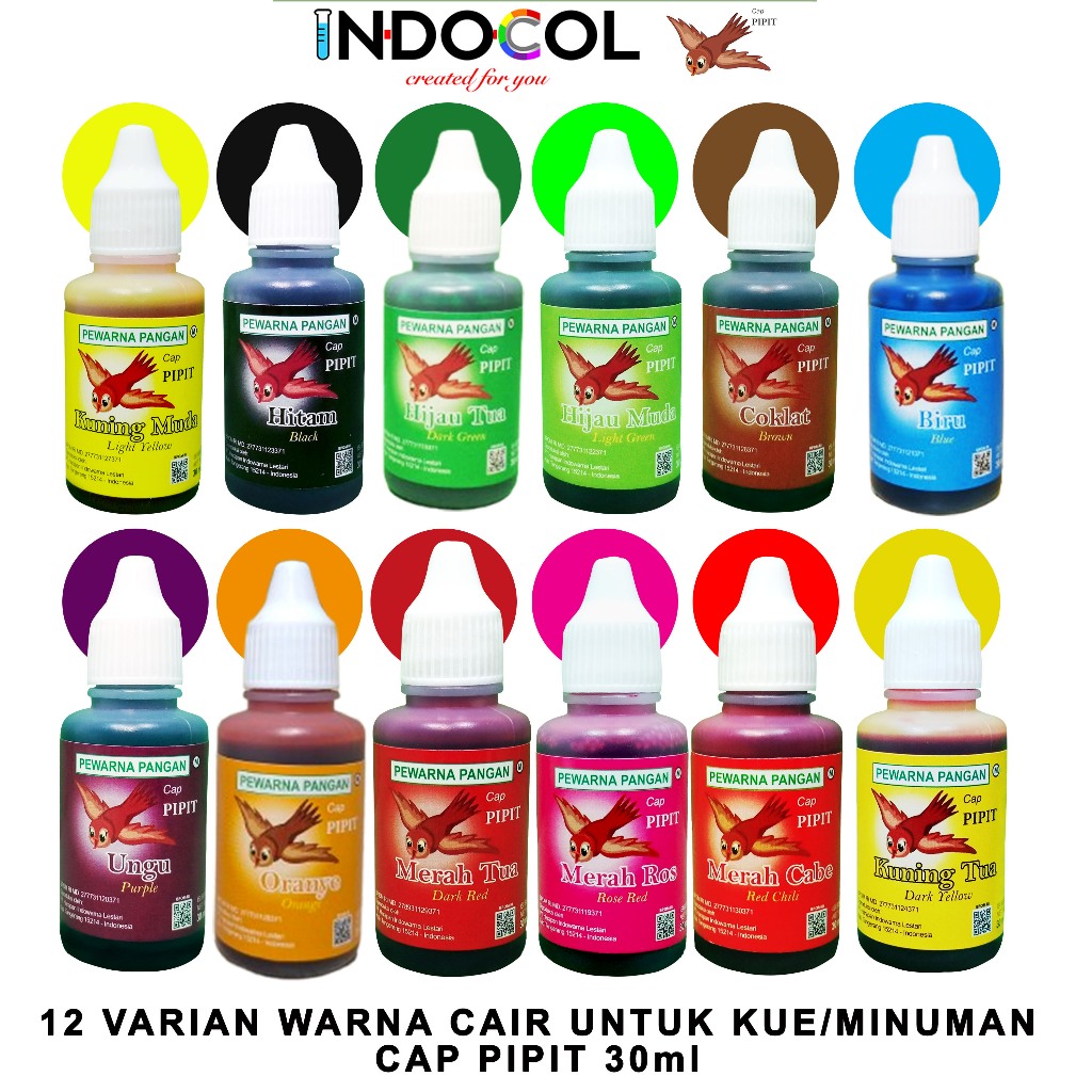 Jual PEWARNA MAKANAN CAIR CAP PIPIT (30 ml) | Shopee Indonesia