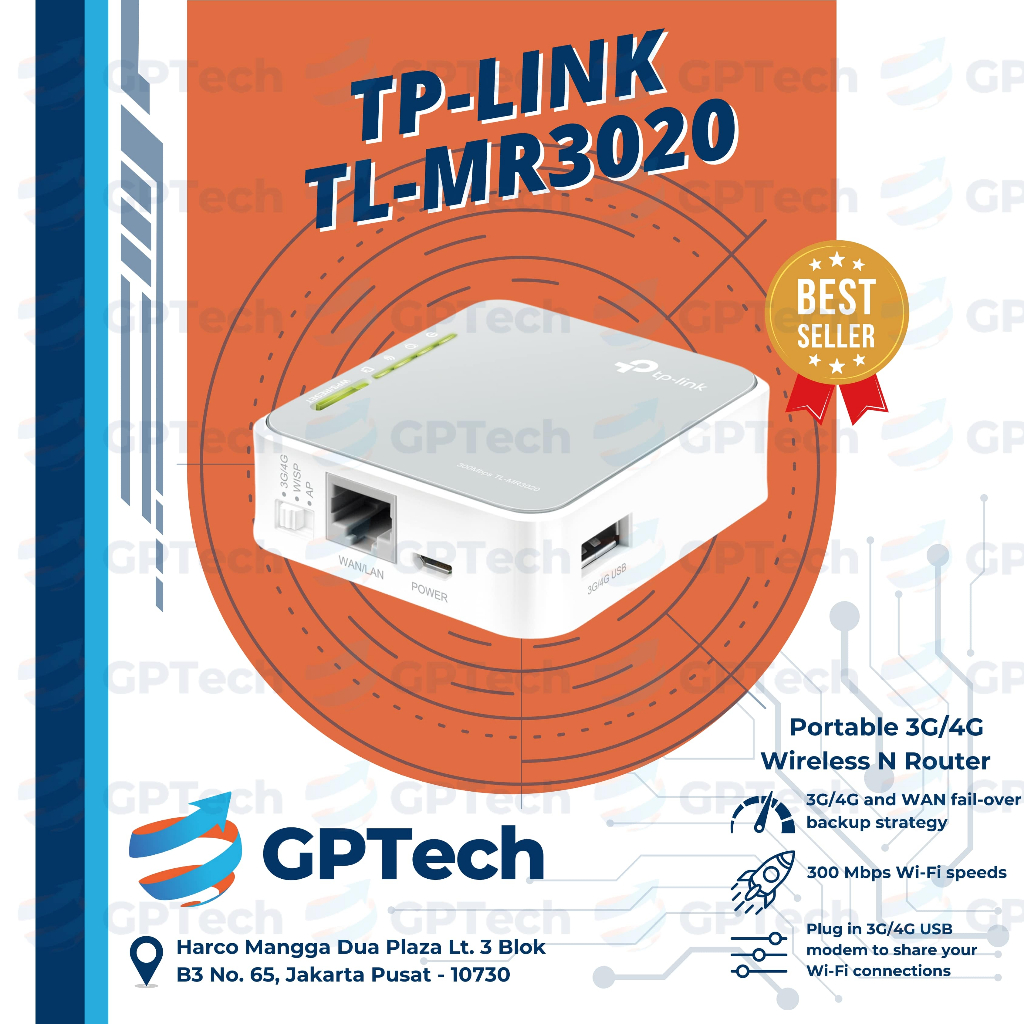 Jual TP-LINK TL-MR3020 Portable 3G/4G Wireless N Router 3G Router 4G ...