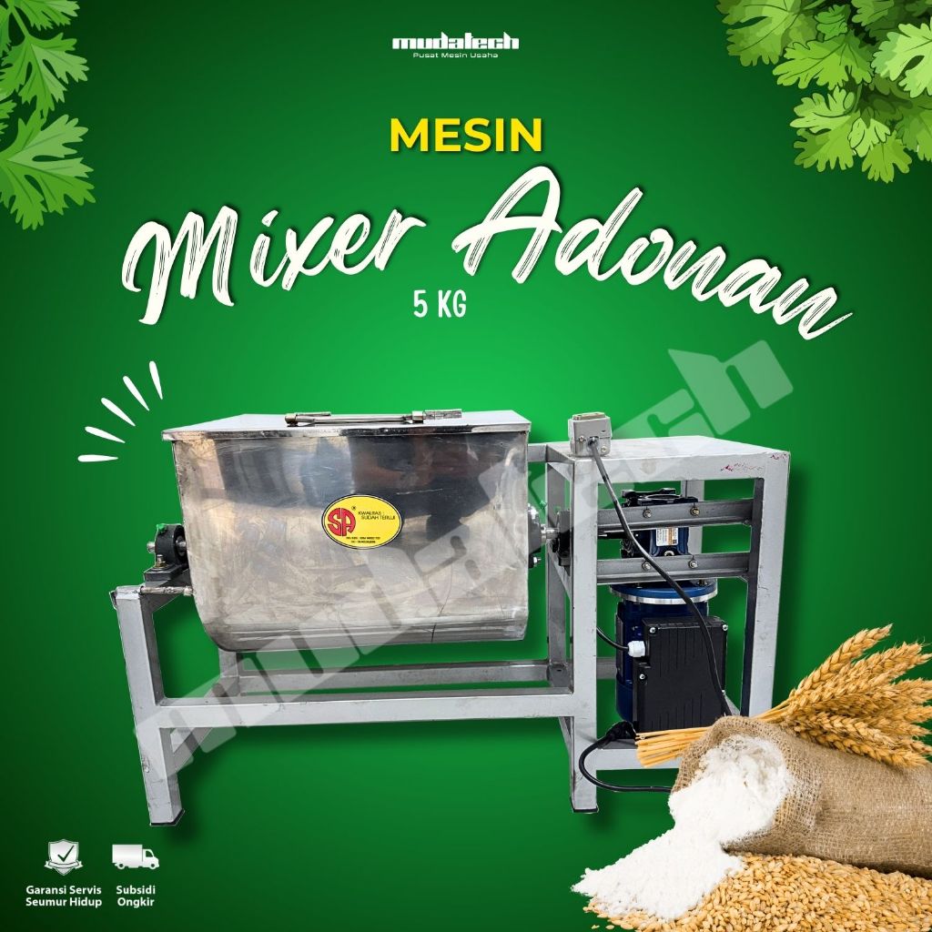 Jual Mesin Mixer Aduk Adonan Horizontal Dough Mixer Horizontal 5KG ...