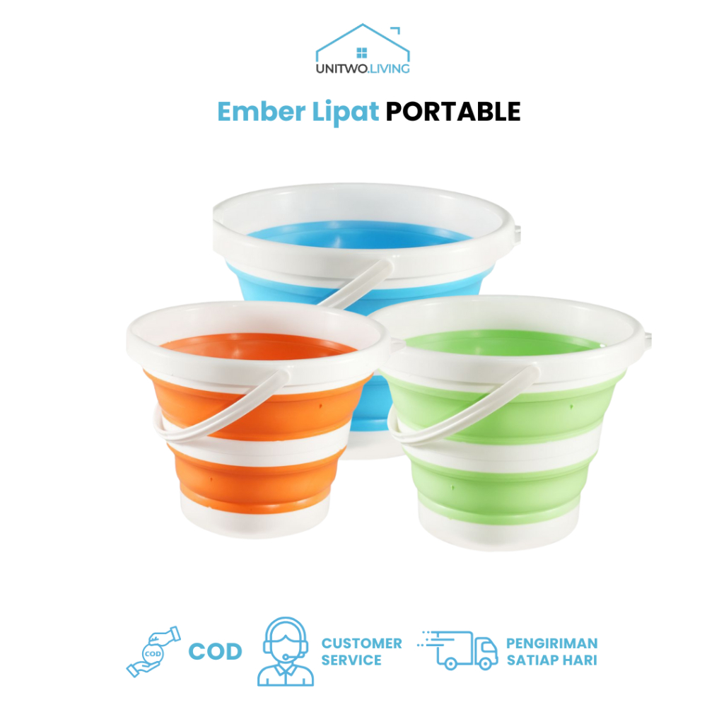 Jual Ember Lipat Portable Silicon Baskom Lipat Water Bucket Foldable 3 ...