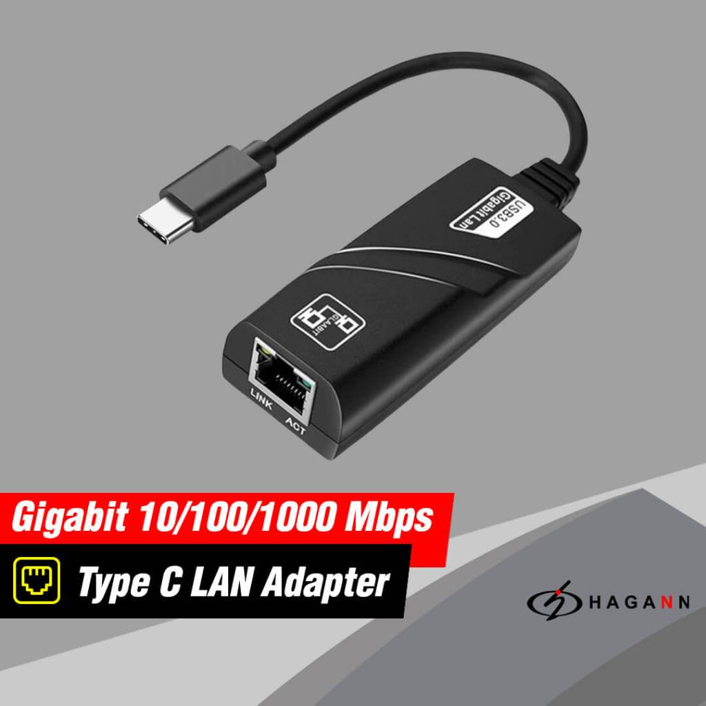 Jual Type C LAN Adapter Converter for RJ45 Network Gigabit Ethernet ...