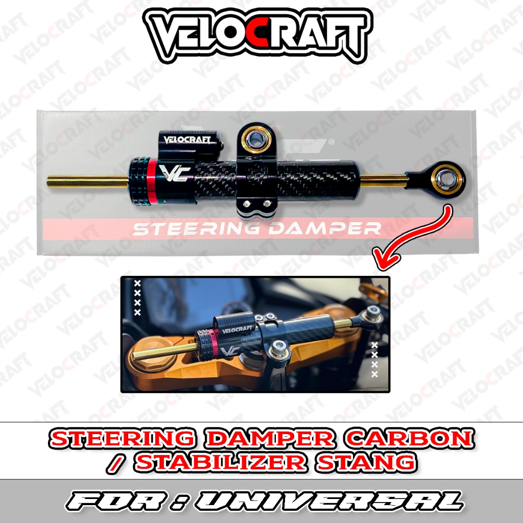 Jual VELOCRAFT Steering Damper Carbon Universal Stering Dumper 16 Click ...