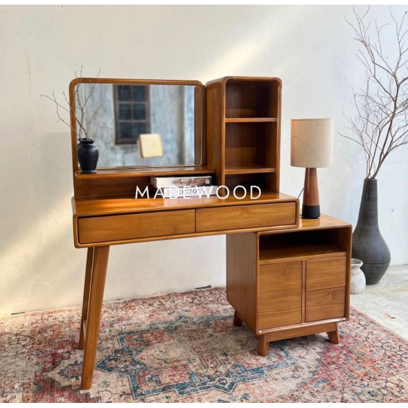 Jual Meja Rias Retro Scandinavian Minimalis Kayu Jati - Meja Rias ...