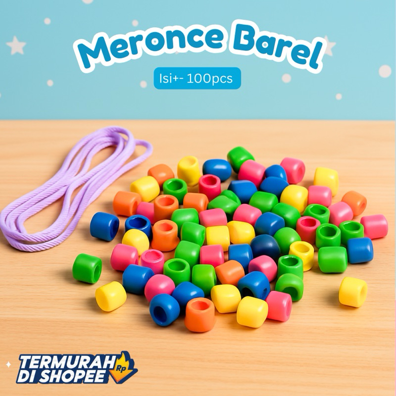 Jual EDUFUNTOYS Mainan MERONCE BAREL TONG tabung isi 100pcs / Meronce ...