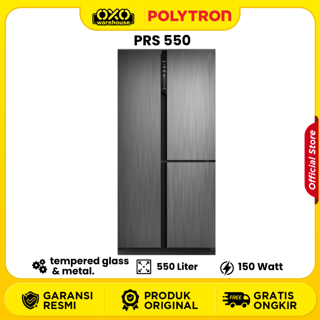 Jual POLYTRON Side By Side PRS-550T Kulkas Belleza Inverter 3 Pintu Kapasitas 550 Liter Garansi ...