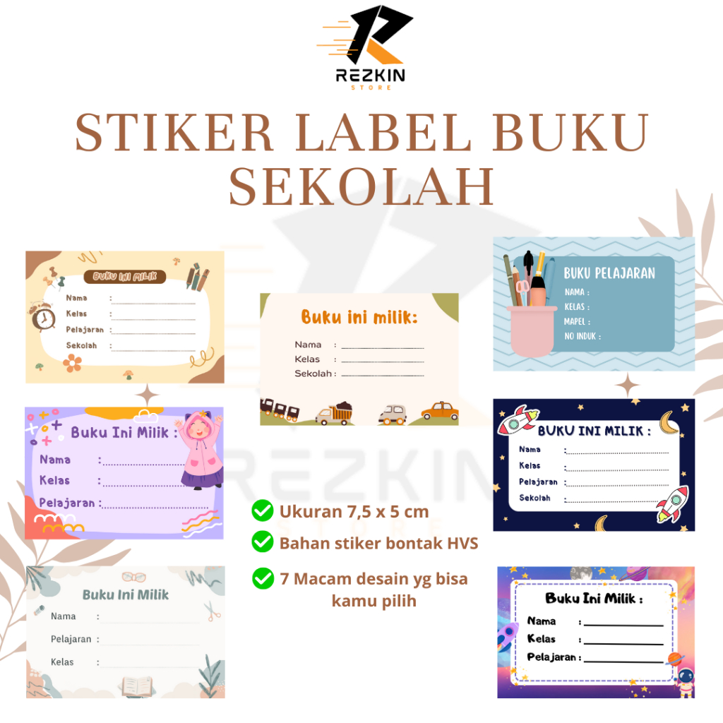 Jual Sticker Label Buku Sekolah II Sticker Nama Pelajaran Sekolah II ...