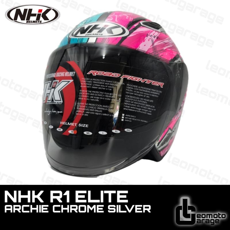 Jual HELM NHK R1 ELITE HELM HALF FACE ARCHIE CHROME SILVER | Shopee ...