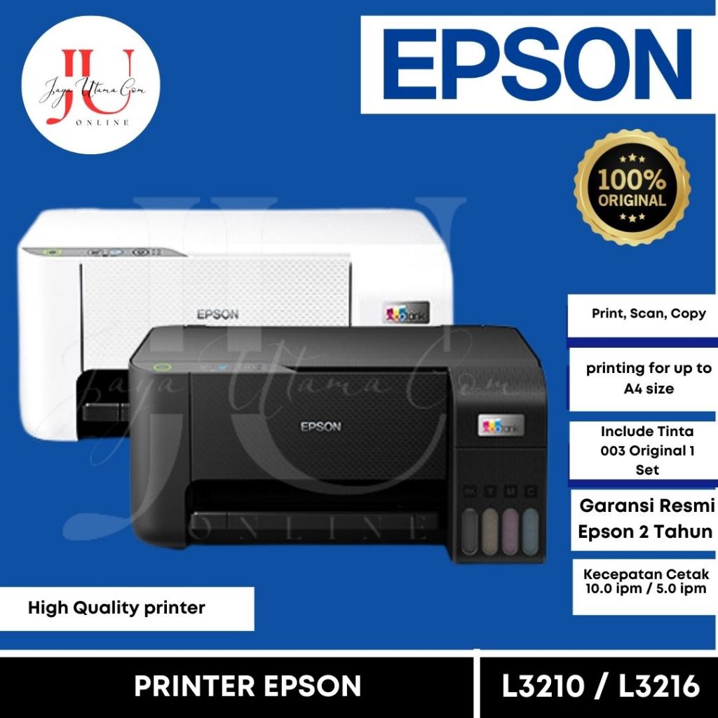 Jual Printer Epson L3210 BLACK / L3216 WHITE Print Scan Copy Original Epson Printer Multifungsi ...