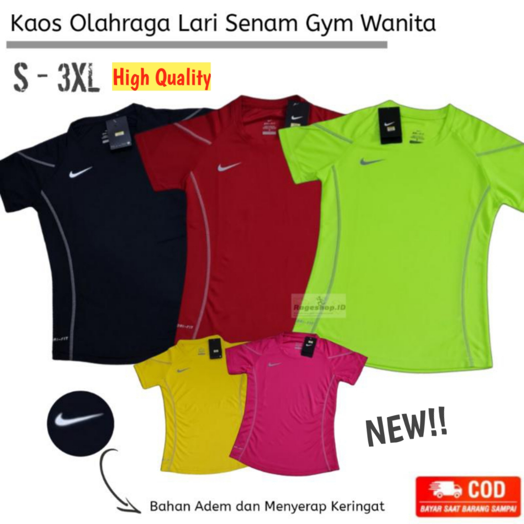 Jual BAJU RUNNING FITNESS GYM WANITA KAOS OLAHRAGA SENAM LARI RUNNING ...