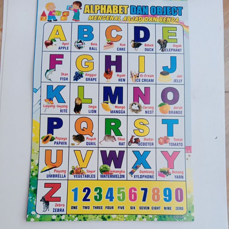 Jual Poster Edukasi Anak Termurah/ Abjad dan Benda | Shopee Indonesia