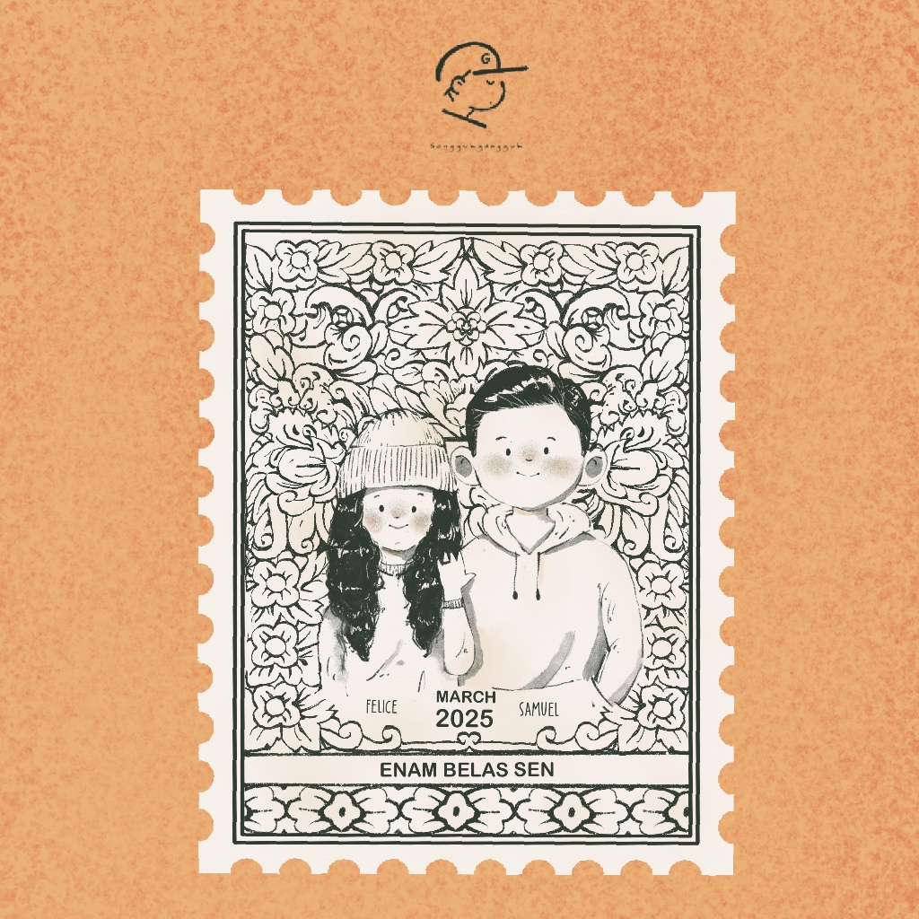 Jual Ilustrasi sketch gambar vintage ala perangko | Shopee Indonesia
