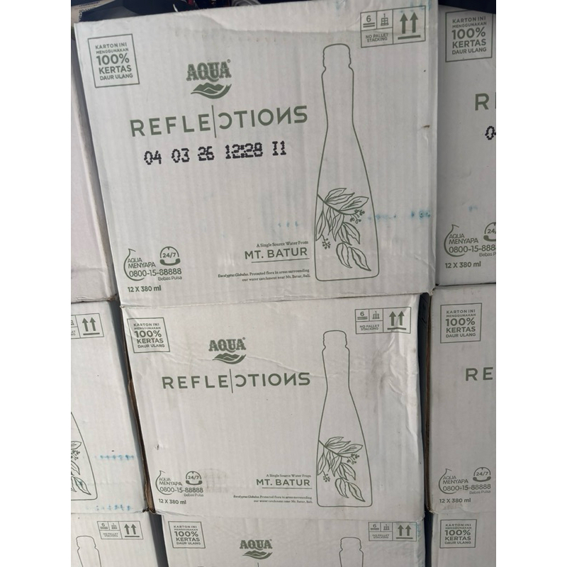 Jual Aqua Reflection 380ml botol kaca | Shopee Indonesia
