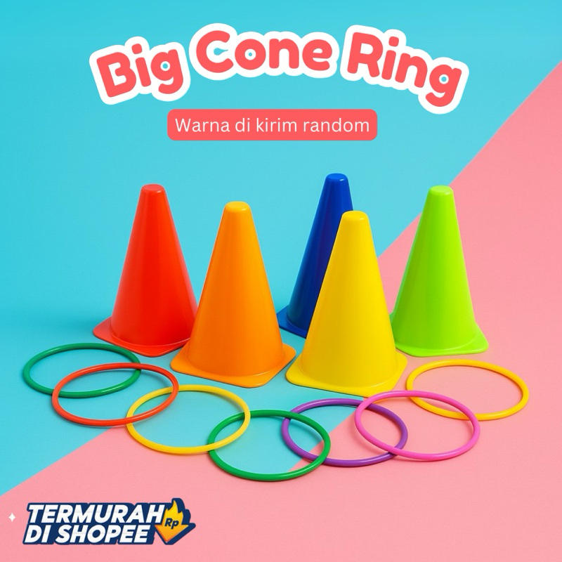 Jual Mainan Anak BIG CONE RING THROW/ Mainan Lempar Cincin Kerucut Cone ...