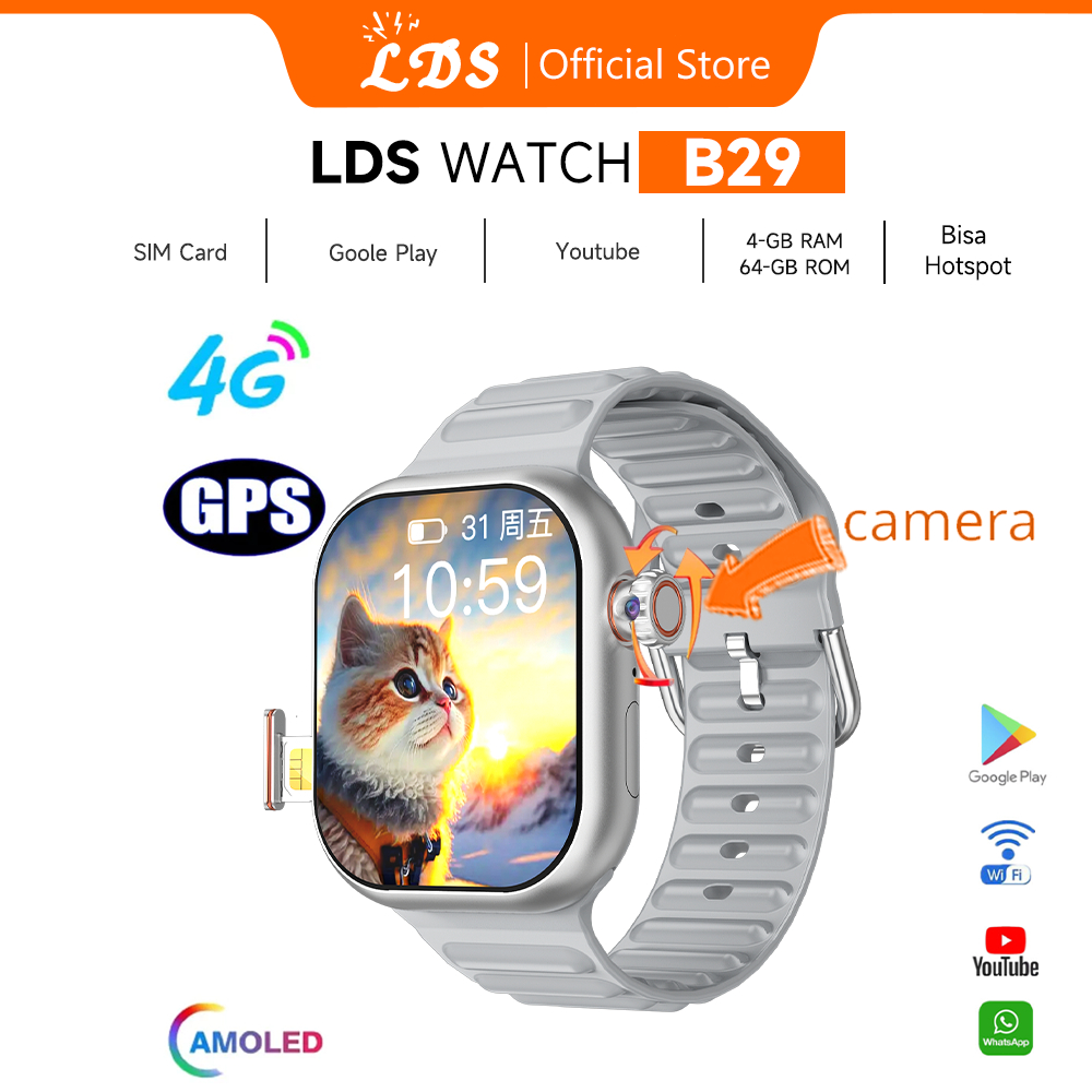 Jual 【Bisa hotspot / Bisa video Call】LDS 4G Smartwatch B29 Sim Card Wifi 6+64GB PlayStore ...