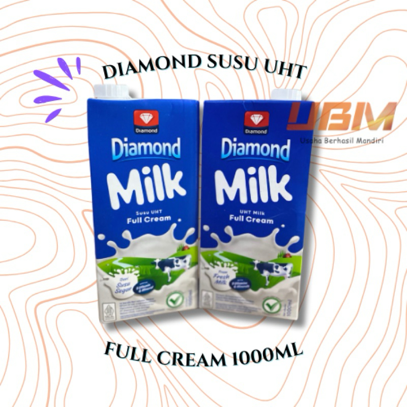 Jual DIAMOND Susu UHT Full Cream 12x1000ml | Shopee Indonesia