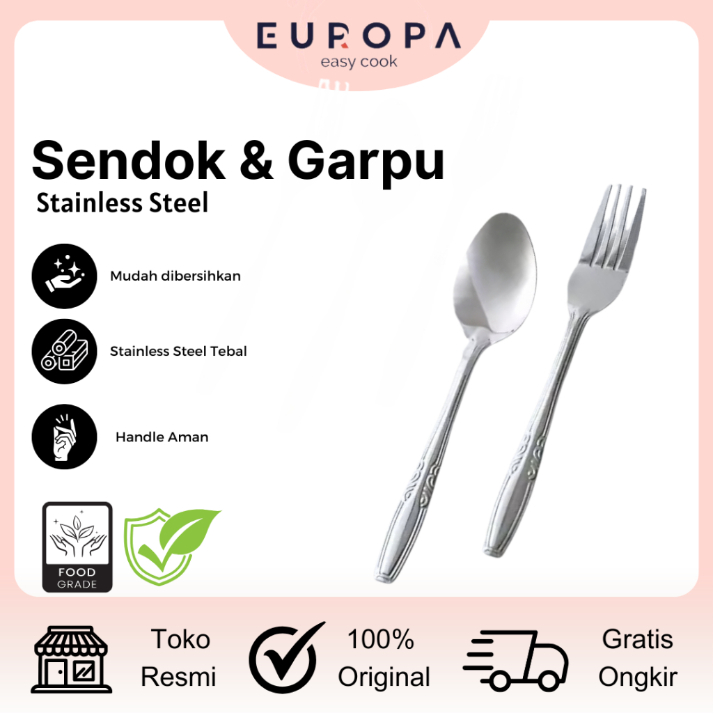 Jual SENDOK GARPU MAKAN STAINLESS MURAH 1 LUSIN SENDOK GARPU STAINLESS ...