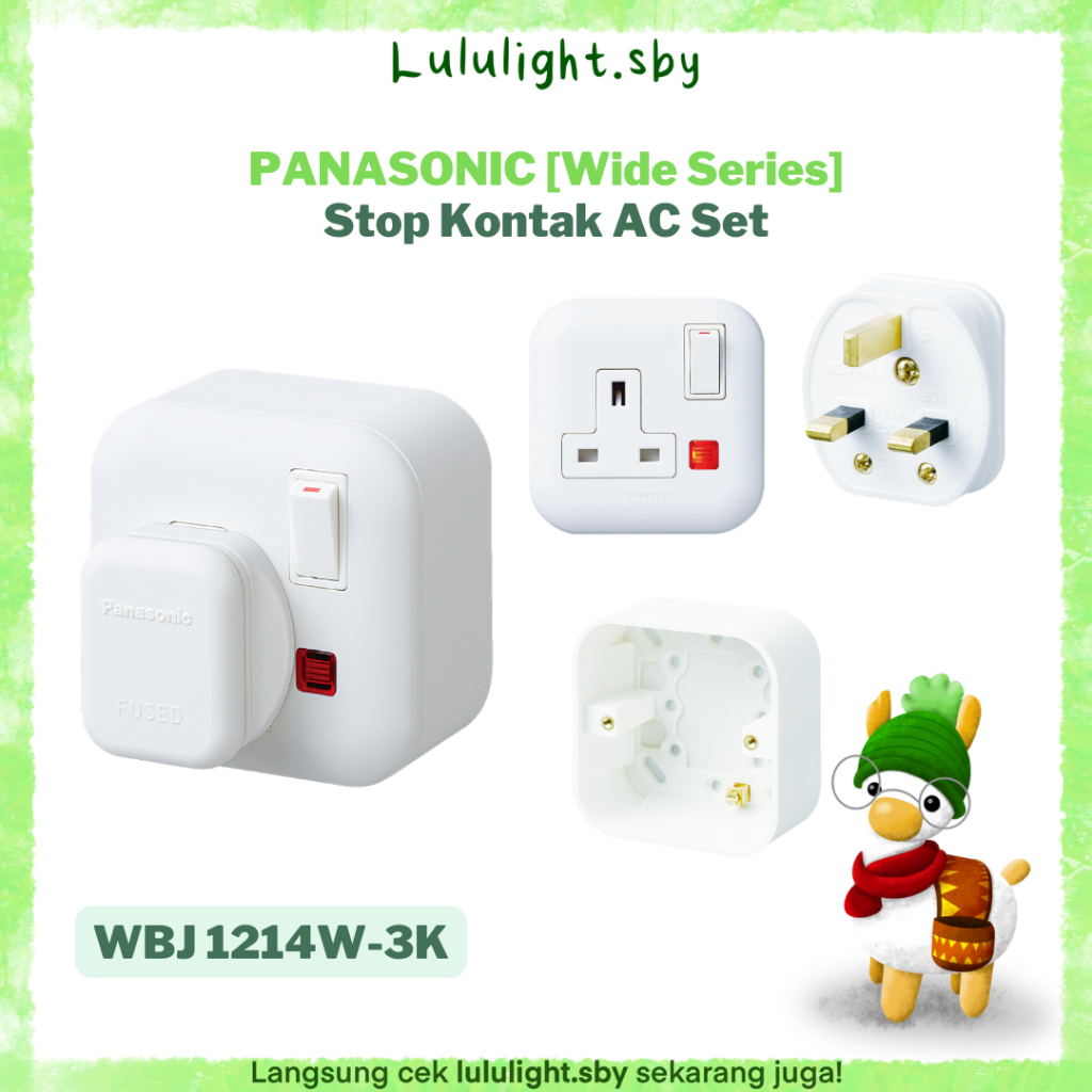 Jual PANASONIC Stop Kontak AC Wide Series 1 Set WBJ1214w-3k StopKontak ...