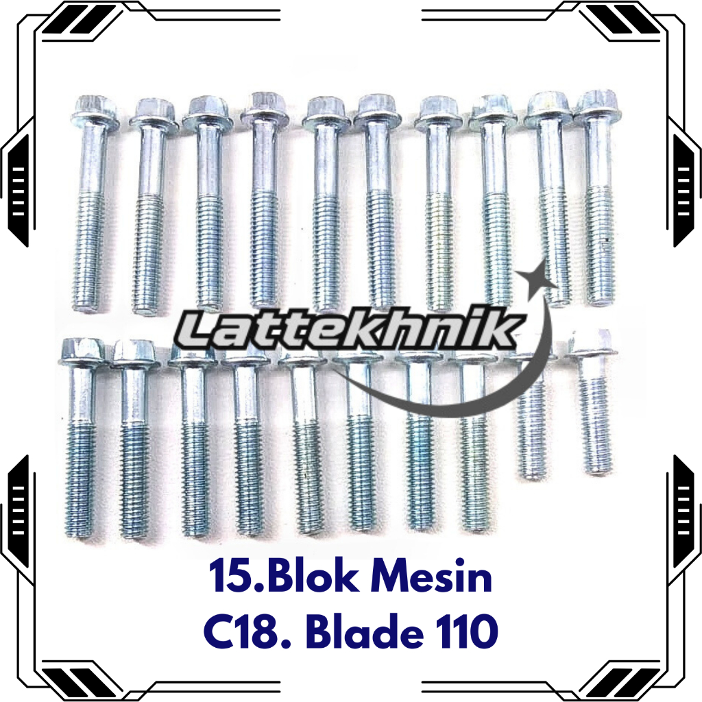 Jual C18-15 Baut Block Mesin Honda Blade 110 / Baut Baud Block Mesin ...