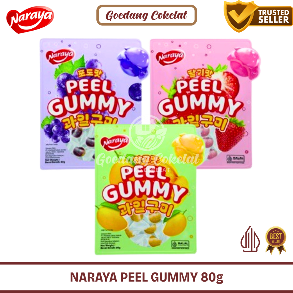 Jual Naraya Peel Gummy Permen Jelly Kupas Rasa Buah Anggur Mangga ...