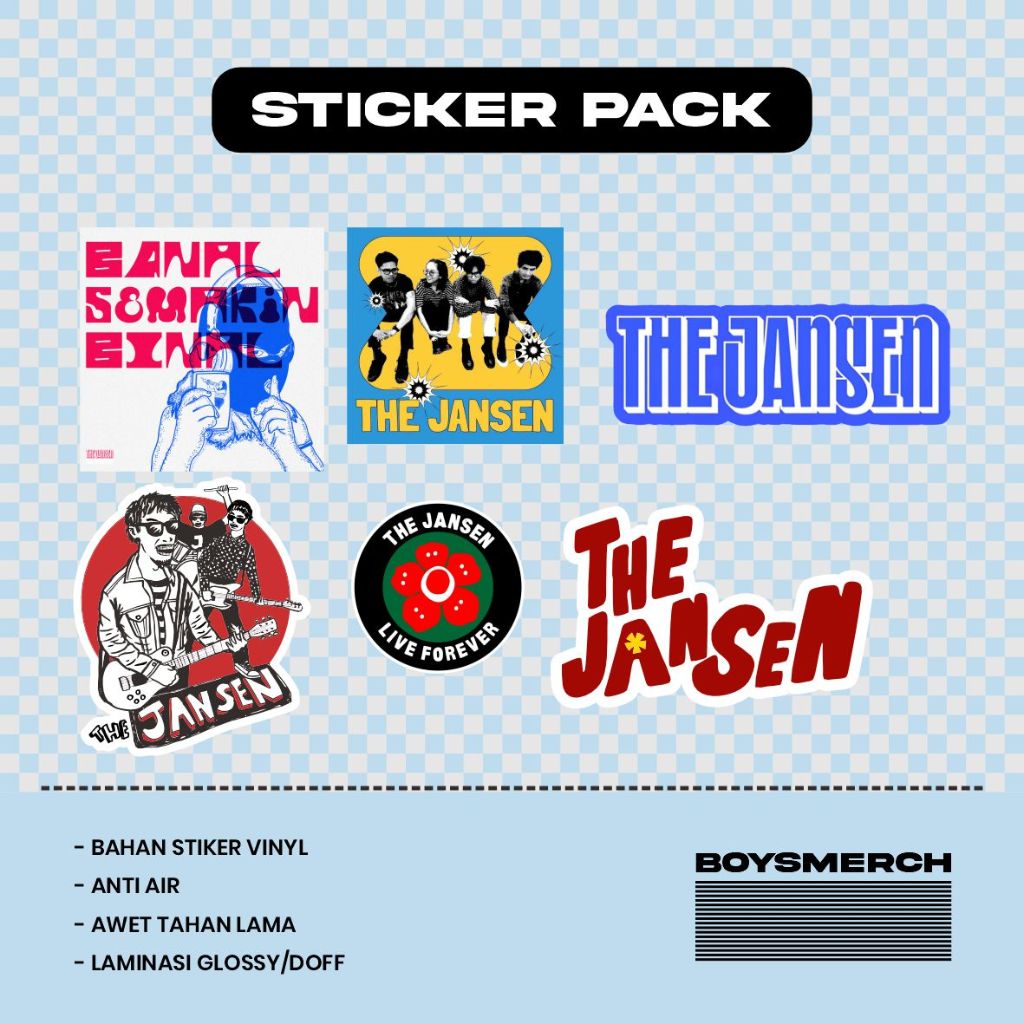 Jual [ STIKER PACK ] The Jansen Band Indie | Stiker Aesthetic Laptop Hp ...