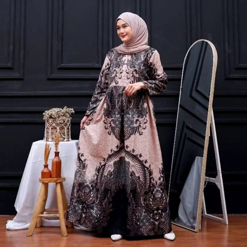 Jual Gamis Batik Abaya Syar'i / Gamis Muslim Wanita Terbaru Motif Batik ...