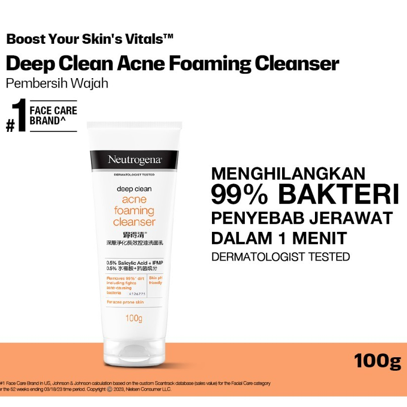 Jual NEUTROGENA Deep Clean Acne Foaming Cleanser 100 gr - Cleanser ...