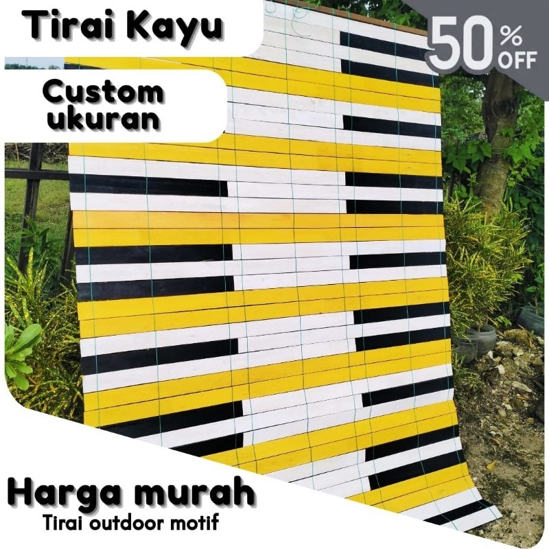 Jual Kerey Kayu PVC Gulung Outdoor Ukuran 2,5m×2m | Shopee Indonesia