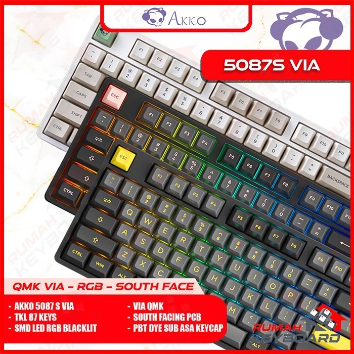 Jual AKKO - 5087 VIA - 75% - Qmk - South - Rgb - Wired | Shopee Indonesia