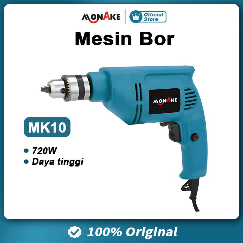 Jual MONAKE Mesin Bor Listrik Impact Drill Electric Drill 10mm Bolak ...