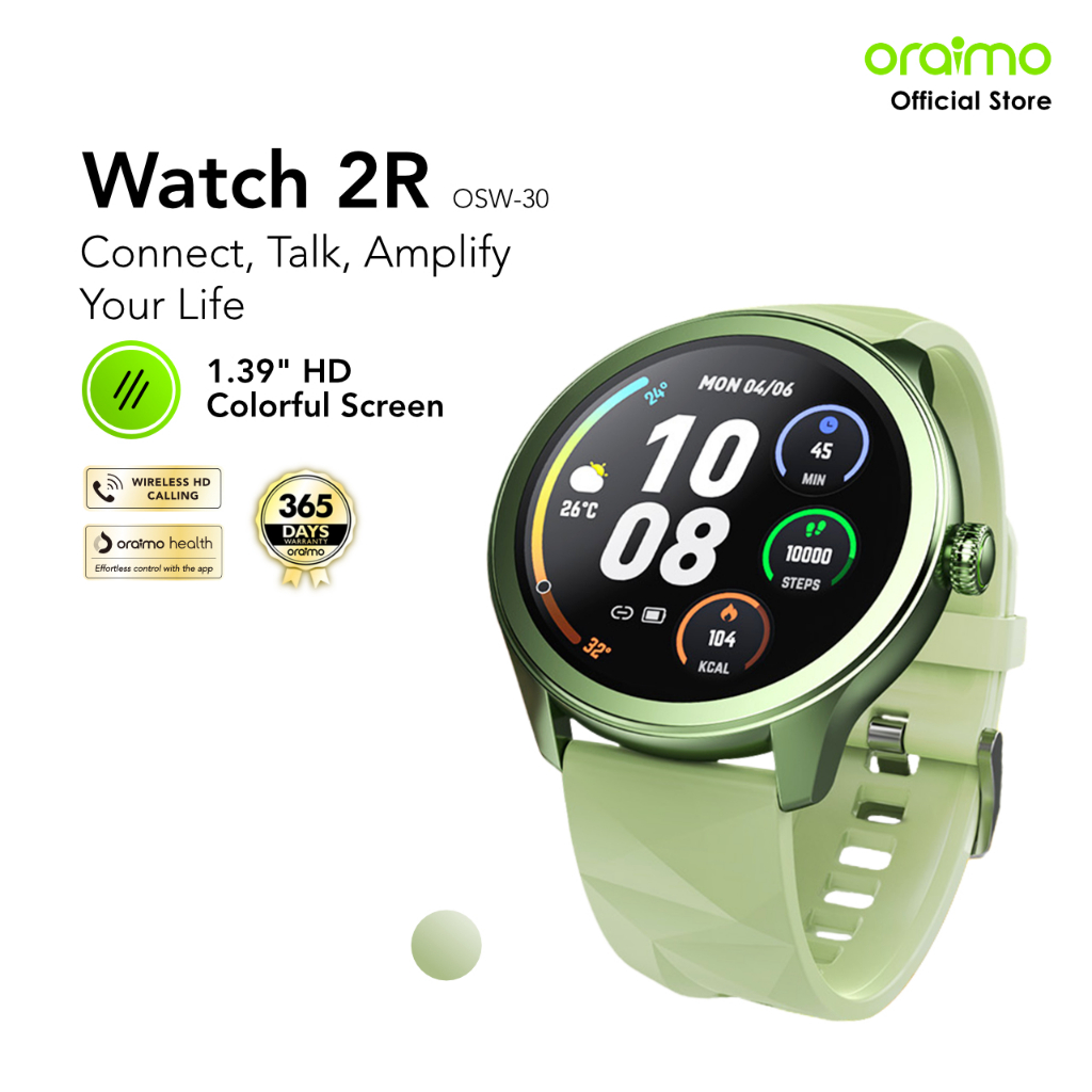 Jual oraimo Smartwatch Jam Tangan 2R OSW-30 Olive Green Colorful Jam Tangan HD 1.39" Screen ...